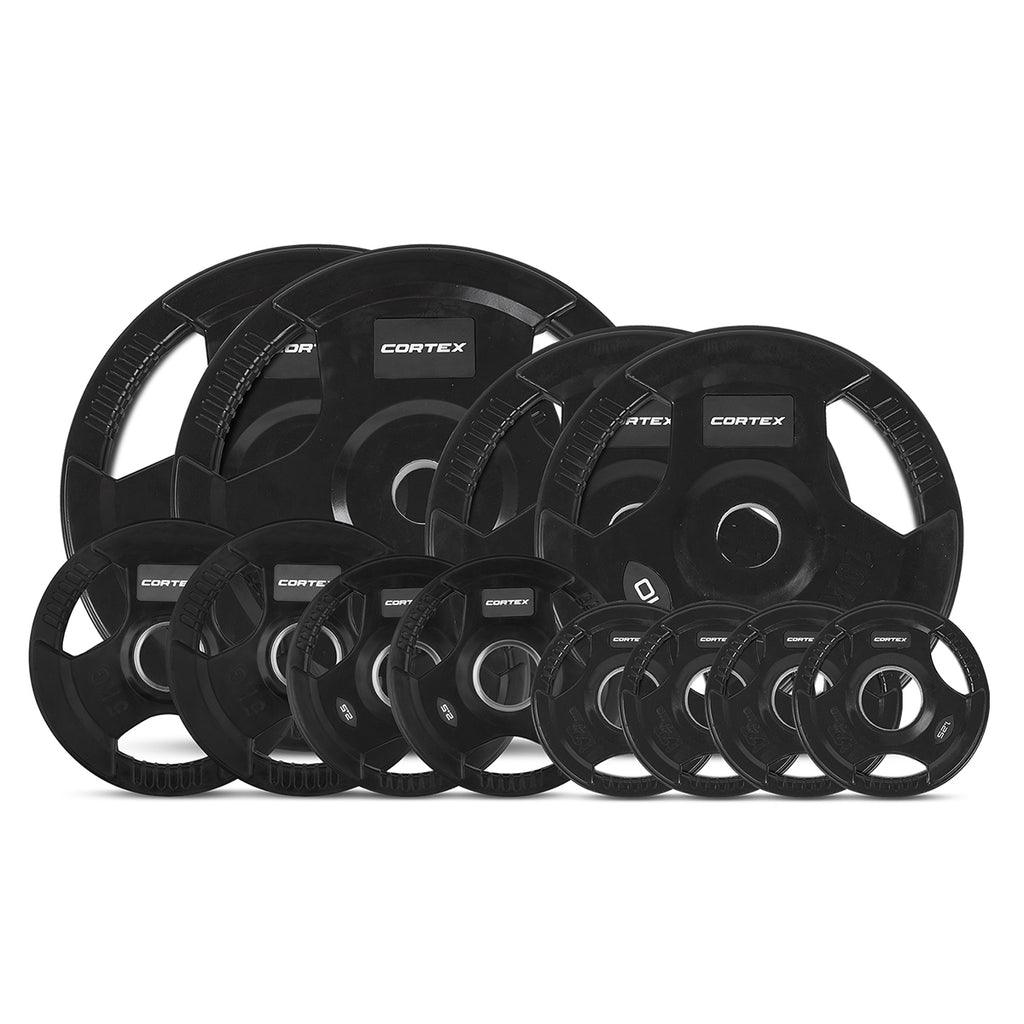 CORTEX 80kg Tri-Grip 50mm Olympic Plate Set | ActiveGo
