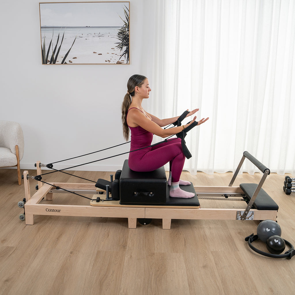 Lifespan Fitness Contour Folding Wooden Pilates Reformer Machine Set ...