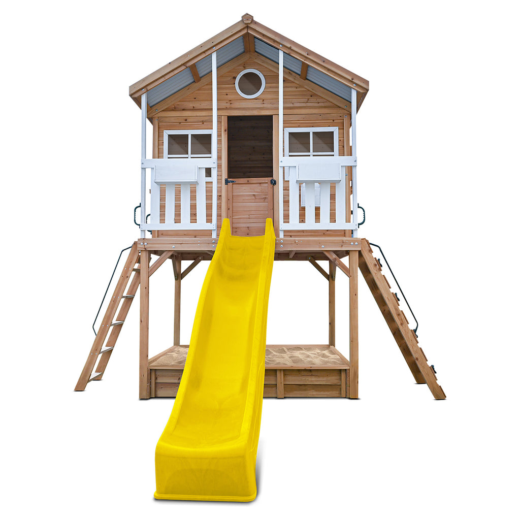 Winchester Cubby House with 1.45m Elevated Platform & 3m Yellow Slide ...