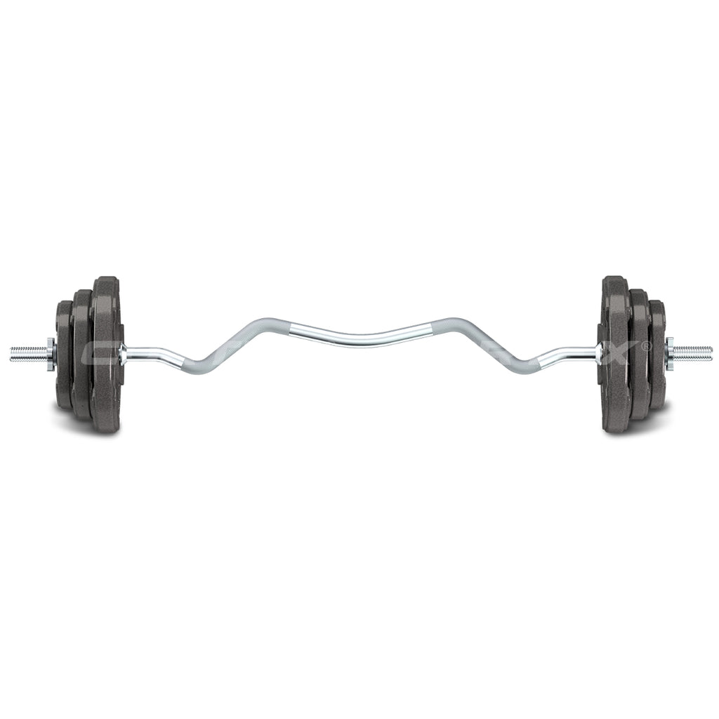 CORTEX 40kg Curl Bar 27mm Standard Weight Set | ActiveGo