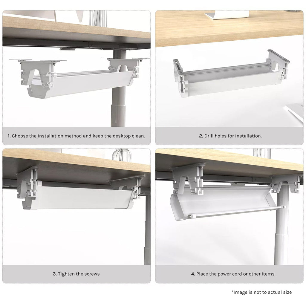 ErgoDesk Height Adjustable Under Desk Cable Management Tray (100cm ...