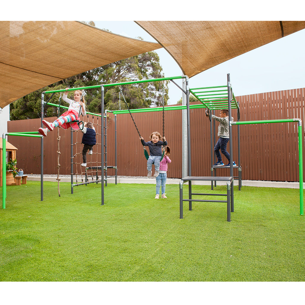 Junior Jungle Madagascar Monkey Bars Flying Fox Swing & Climb Play Set ...